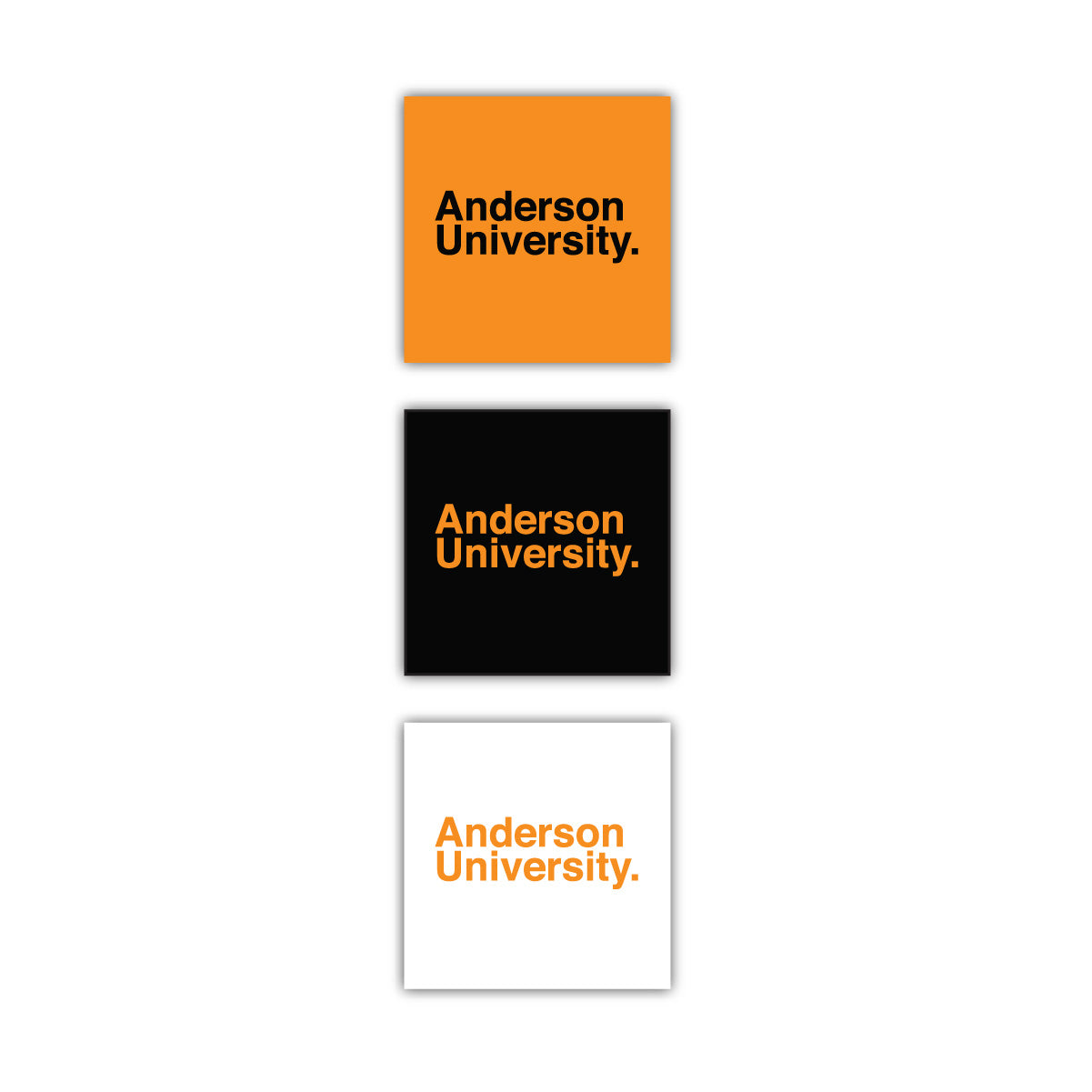 AU 3-pack Square Decals - J Square - Anderson University Campus Store ...